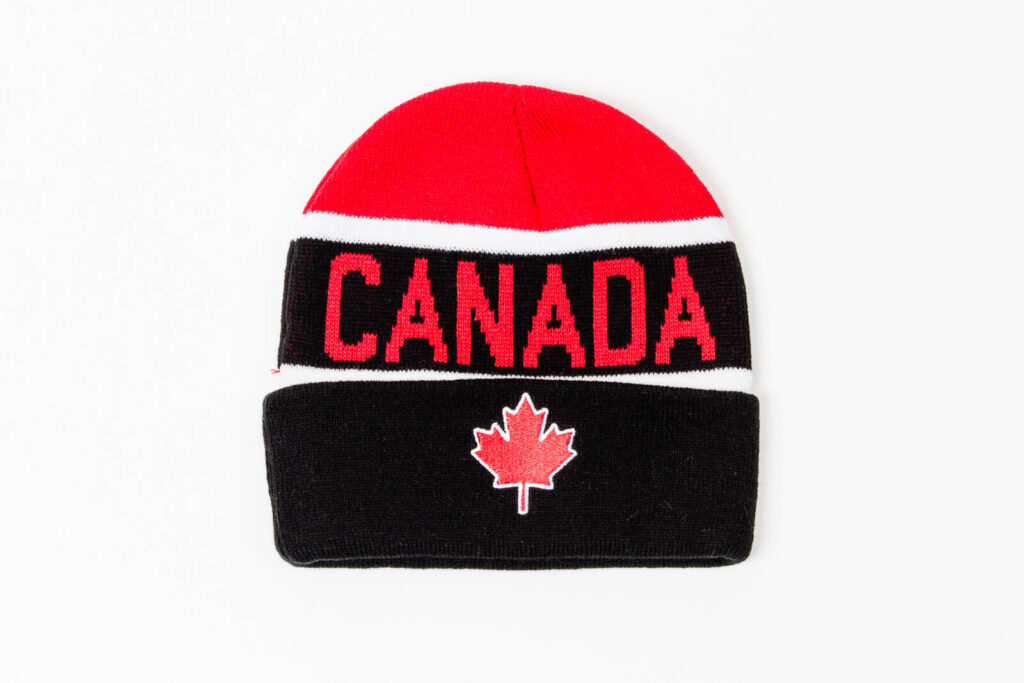 Canada Black & Red Rolled Cuff Tuque - Flag Matrix