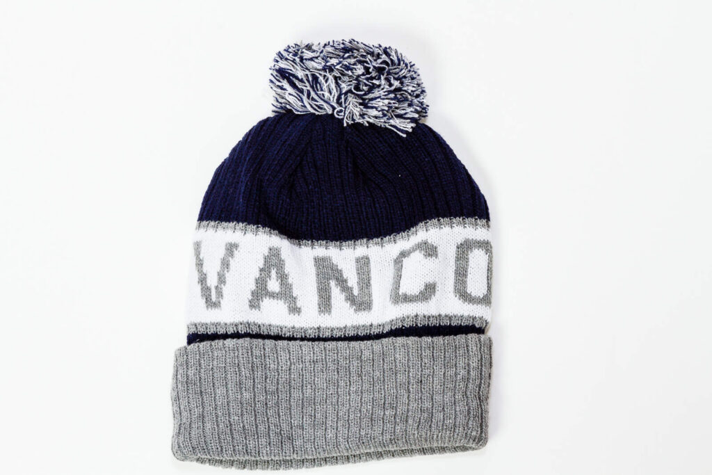 Vancouver Navy Blue Tuque w/ Grey accent & Pom Pom - Flag Matrix