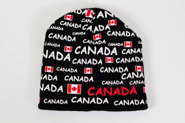 Canada Black Printed Tuque - Flag Matrix