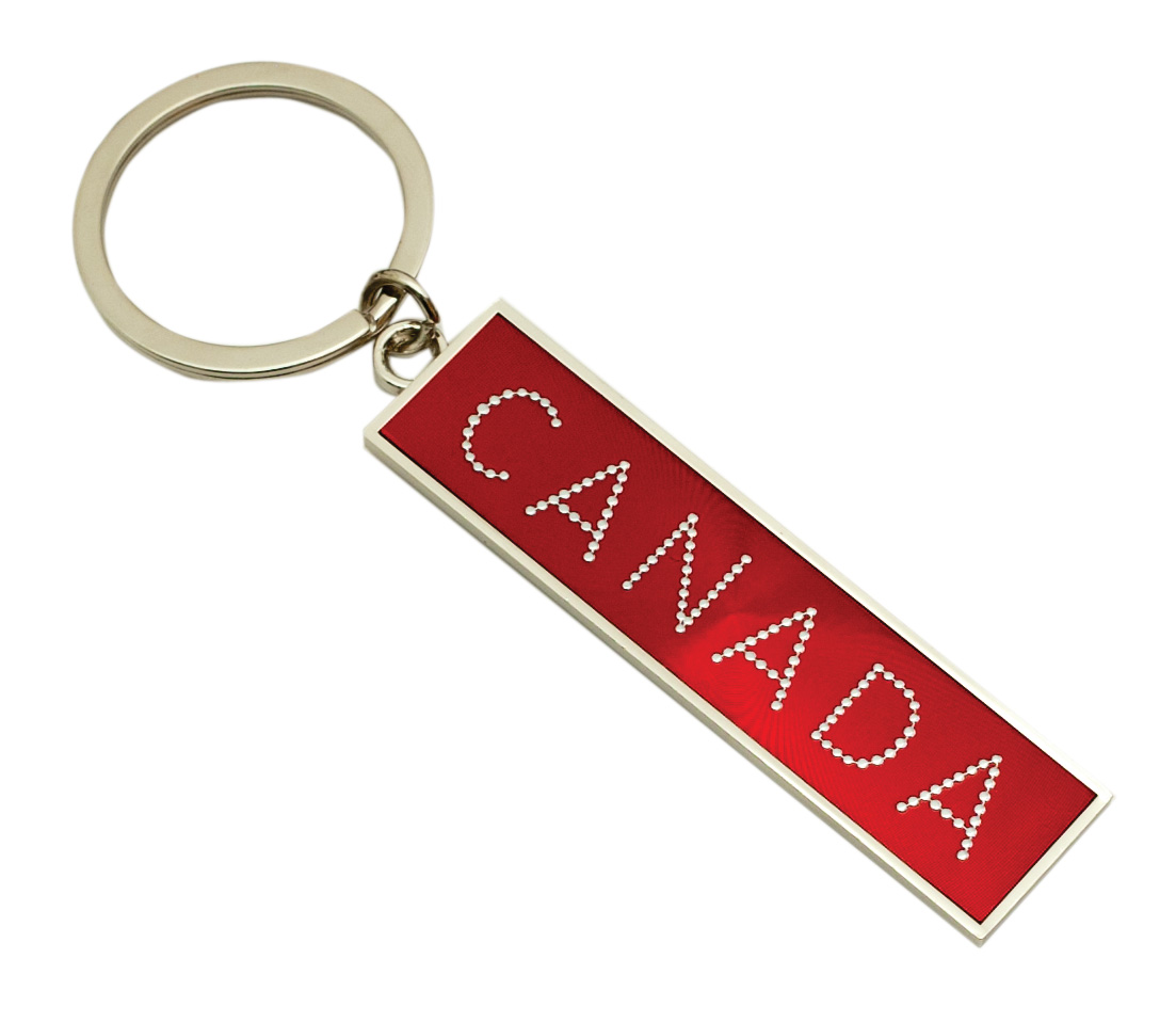 Canada Dotted Letter Keychain (Red) - Flag Matrix