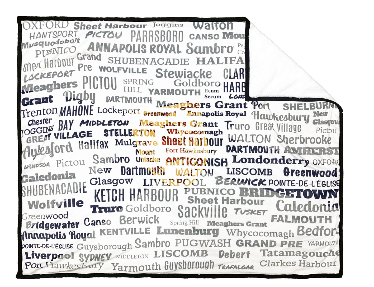 Nova Scotia 50"x60" Throw - Flag Design w/ City Names - Flag Matrix