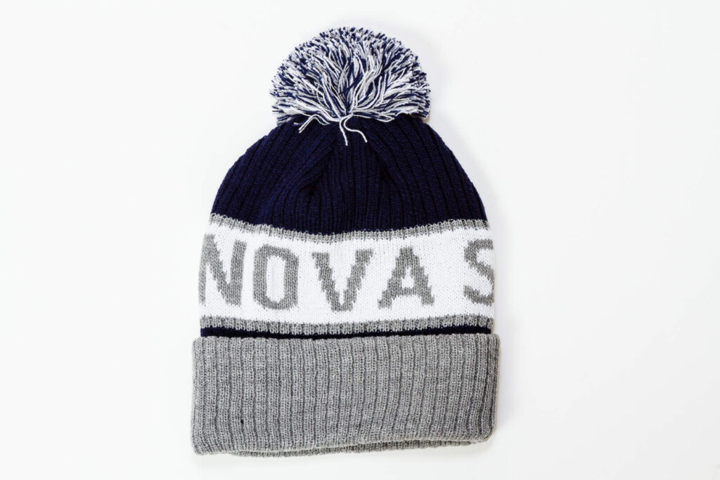 Nova Scotia Navy Blue Tuque w/ Grey accent & Pom Pom - Flag Matrix