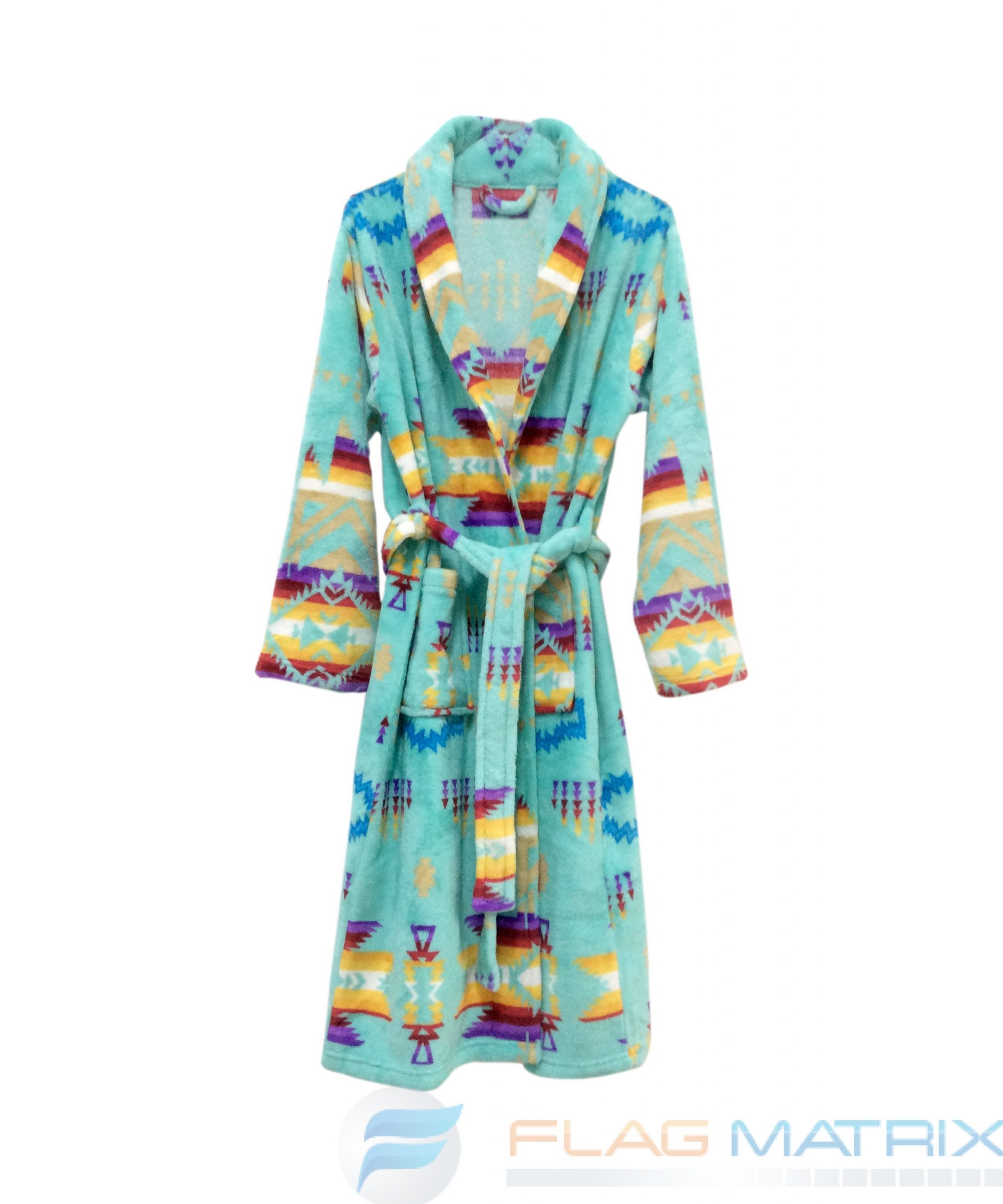 Aqua Blue Robe – (With Collar) – Adults – Flag Matrix