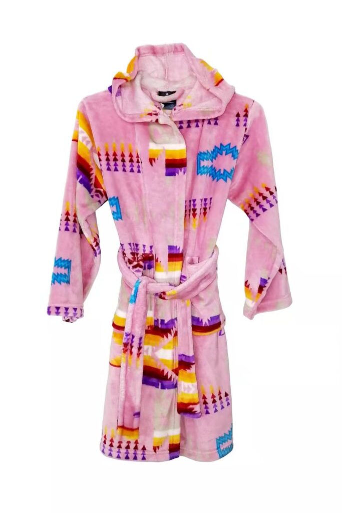 Pink Robe- (With Hood) - Kids - Flag Matrix