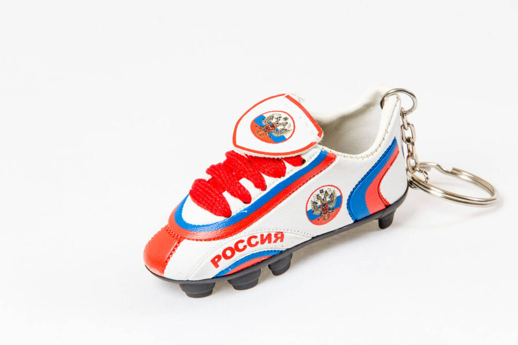 Russia Soccer Shoe Keychain - Flag Matrix