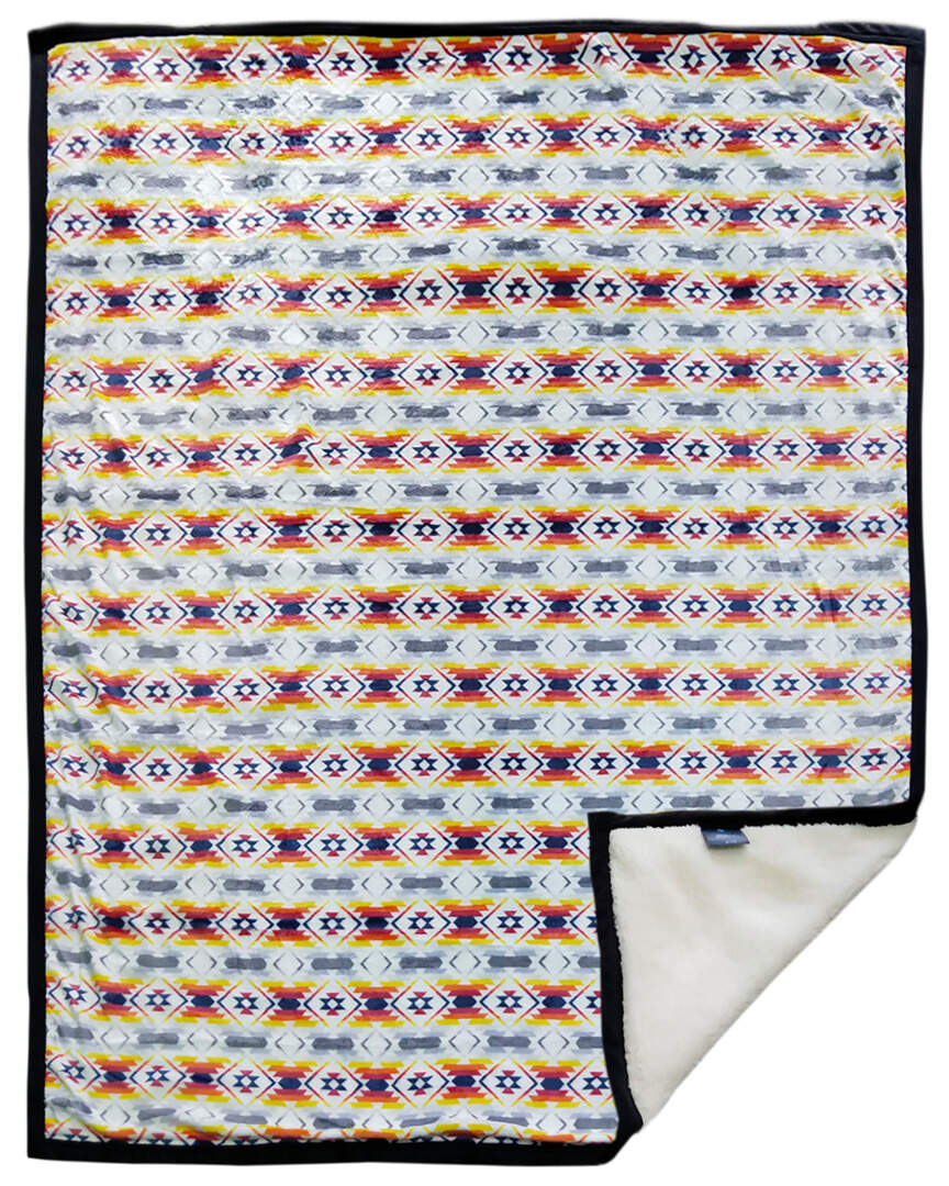 Geometric Pattern Throw - White - Flag Matrix