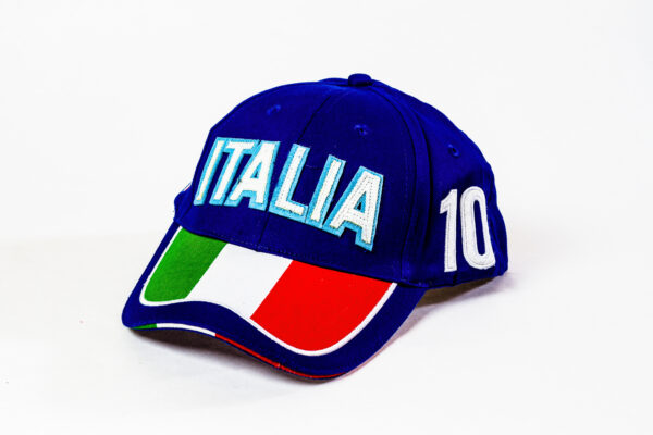 Italy Baseball Cap w/ Flag Colours on Rim - Blue - Flag Matrix