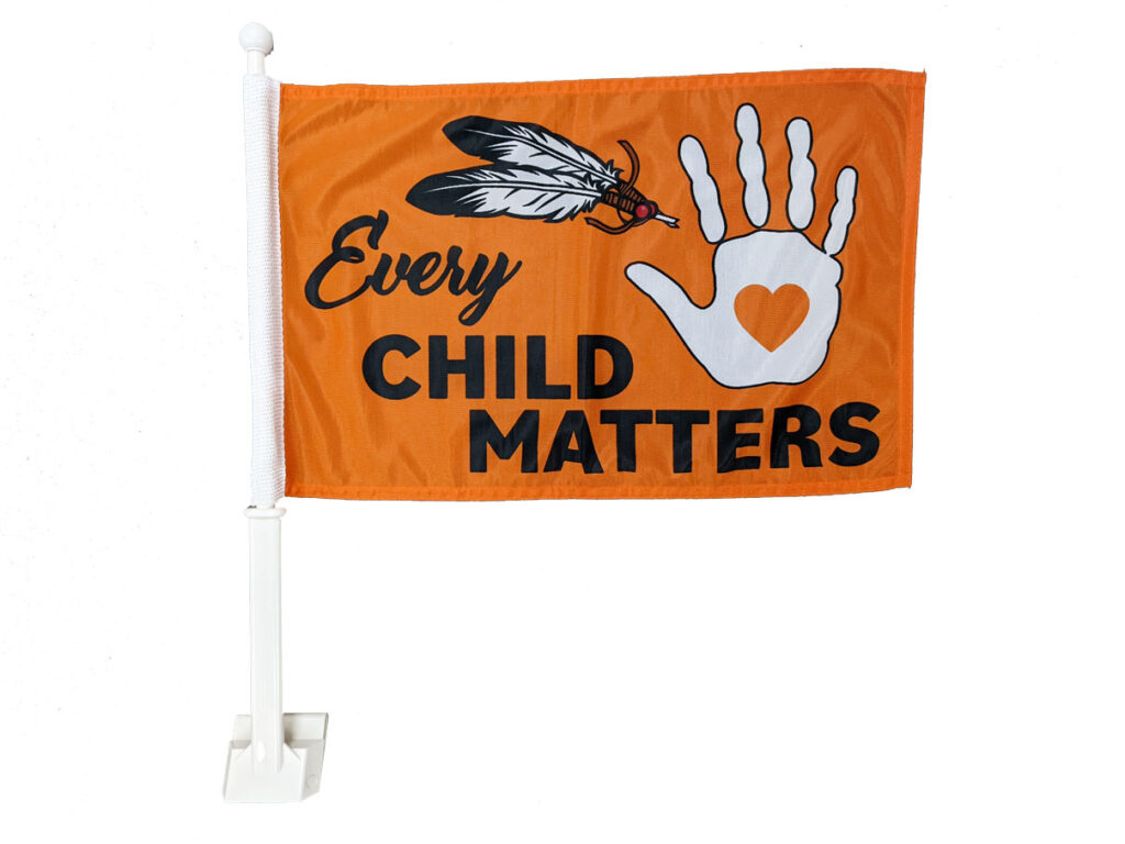 Every Child Matters (Feather and Hand) 12x18 Car Flag - Flag Matrix