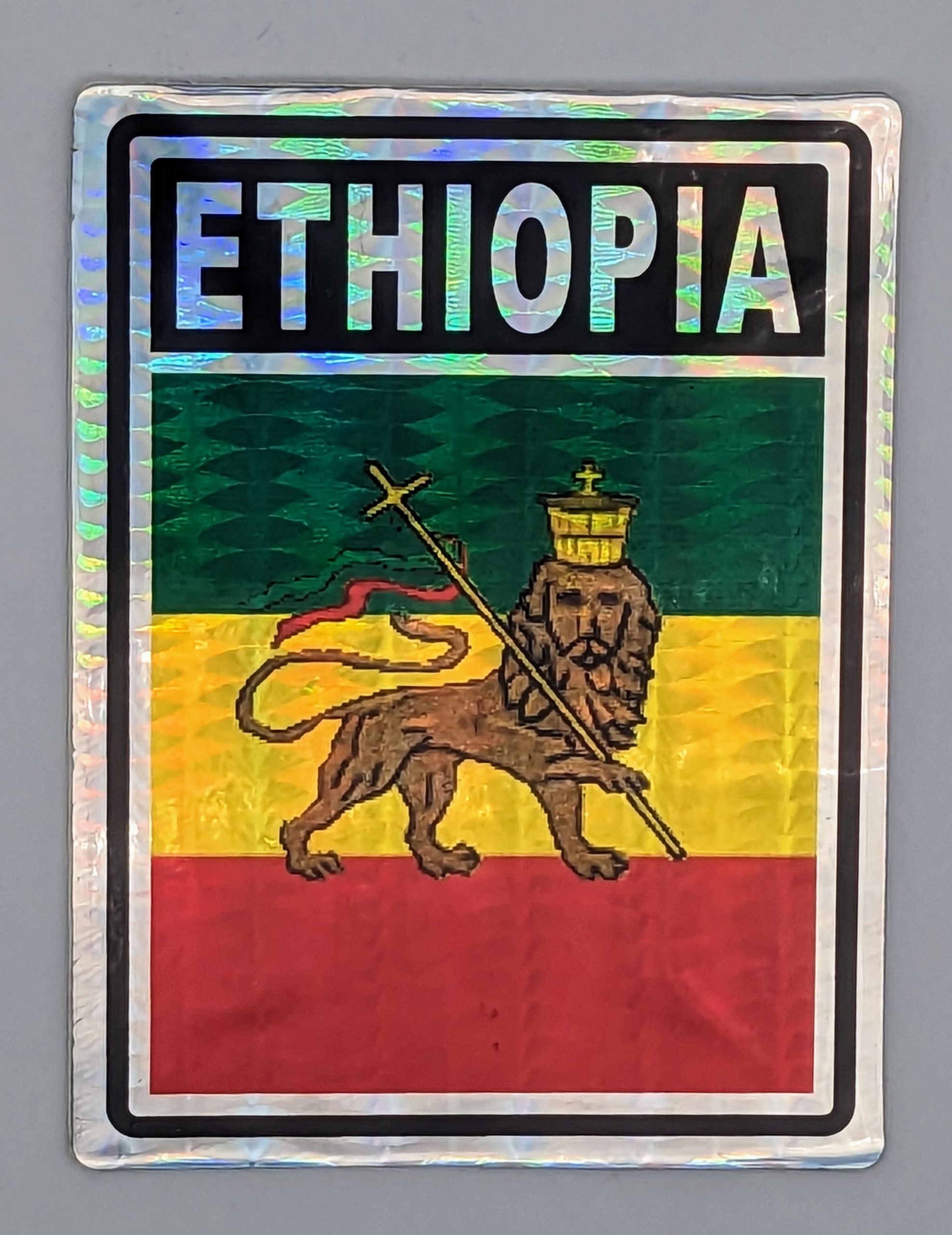 Ethiopia w/ Lion 3x4 Sticker - Flag Matrix