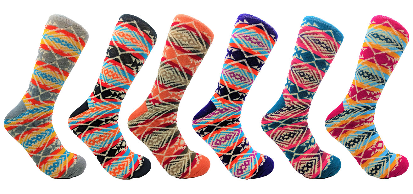 Native Socks - Maiz Pueblo Design - Flag Matrix