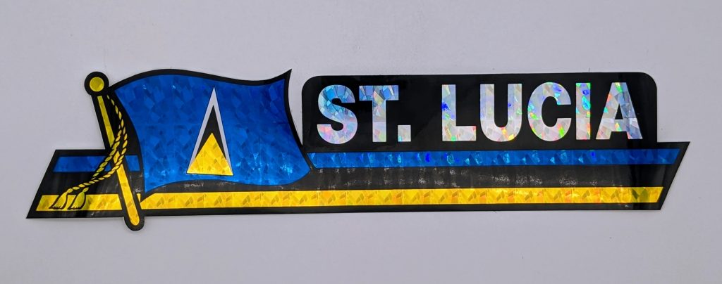 St. Lucia Bumper Sticker - Flag Matrix