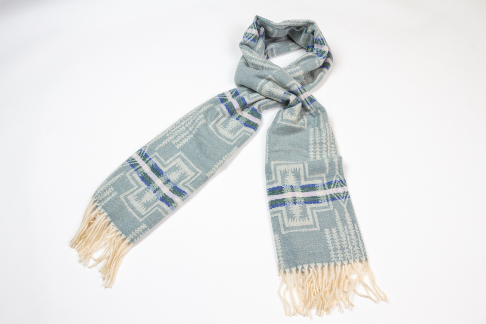 Morning Star Design Scarf -Aqua Blue - Flag Matrix