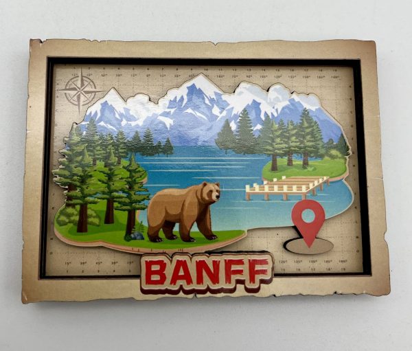 Banff Adventure Map Magnet. - Flag Matrix