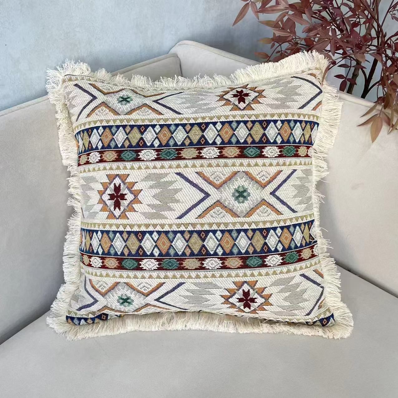 18″x18″ Cushion – Beige – Flag Matrix