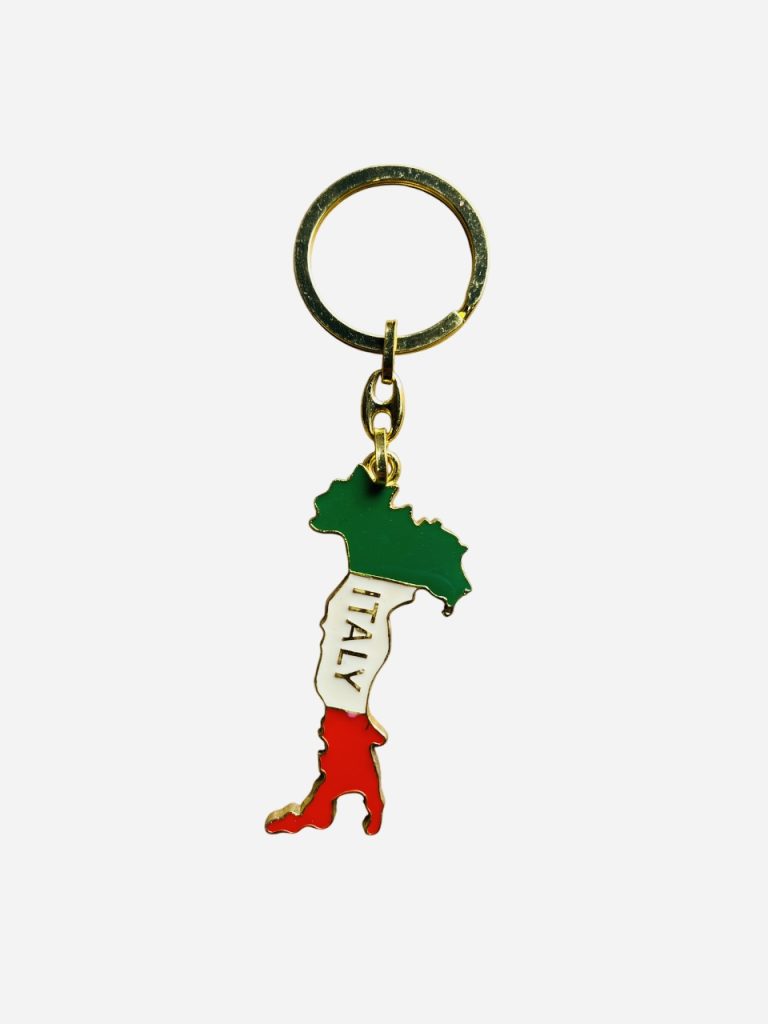 Italy Map Metal Keychain - Flag Matrix